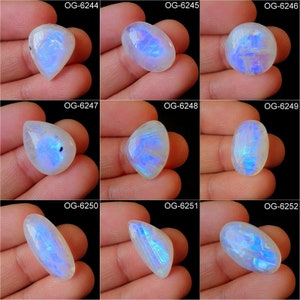 Natural Rainbow Moonstone Bulk White Rainbow Cabs Loose Smooth Polished ...