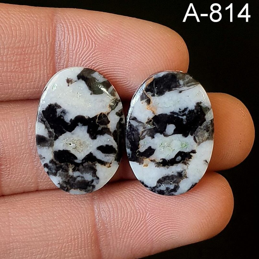 Zebra Jasper Cabochon Pair - Polished Gemstone for Jewelry Making - Etsy