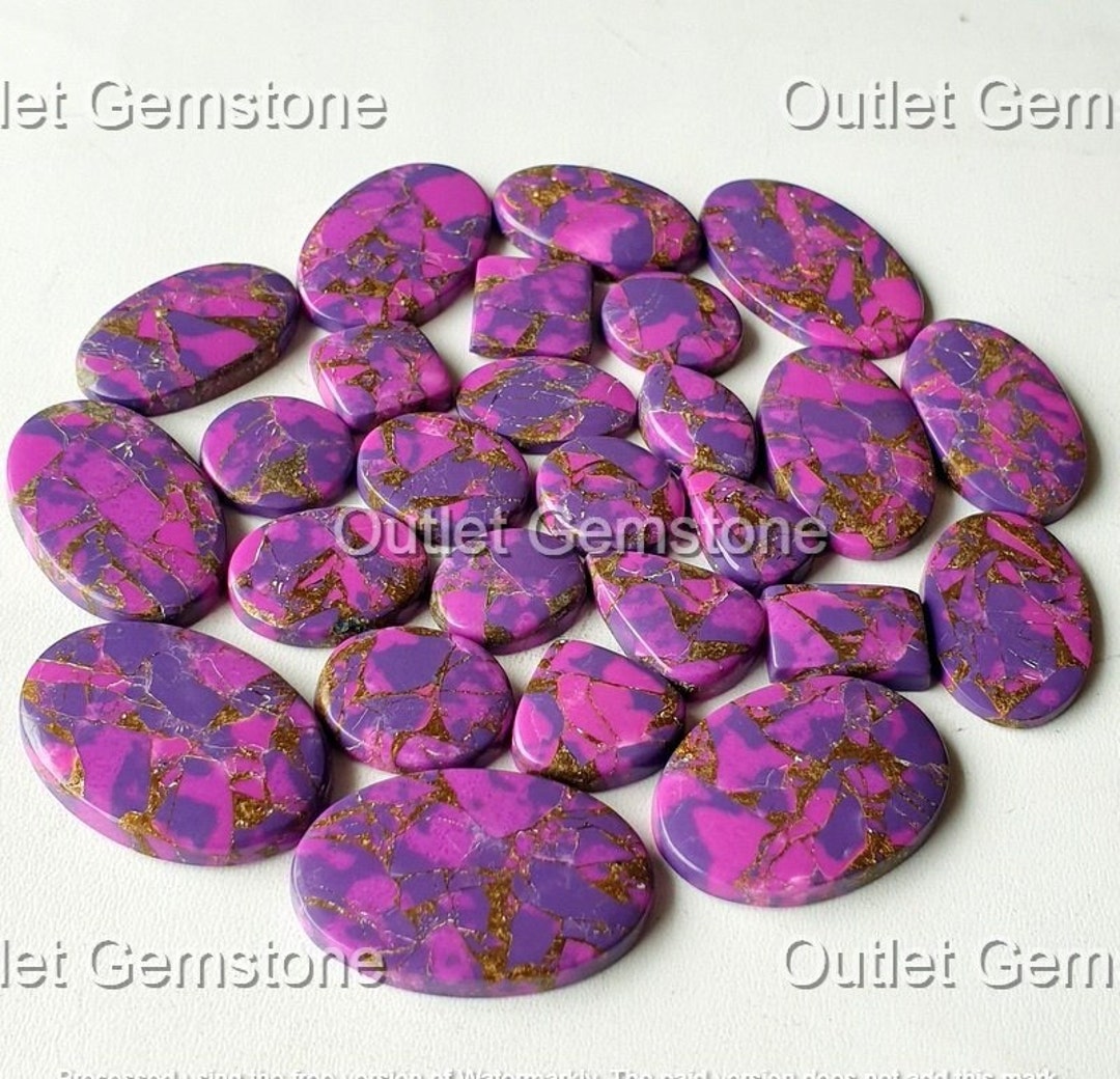 Bulk Mohave Purple Copper Turquoise Cabochons- Purple Copper Turquoise ...