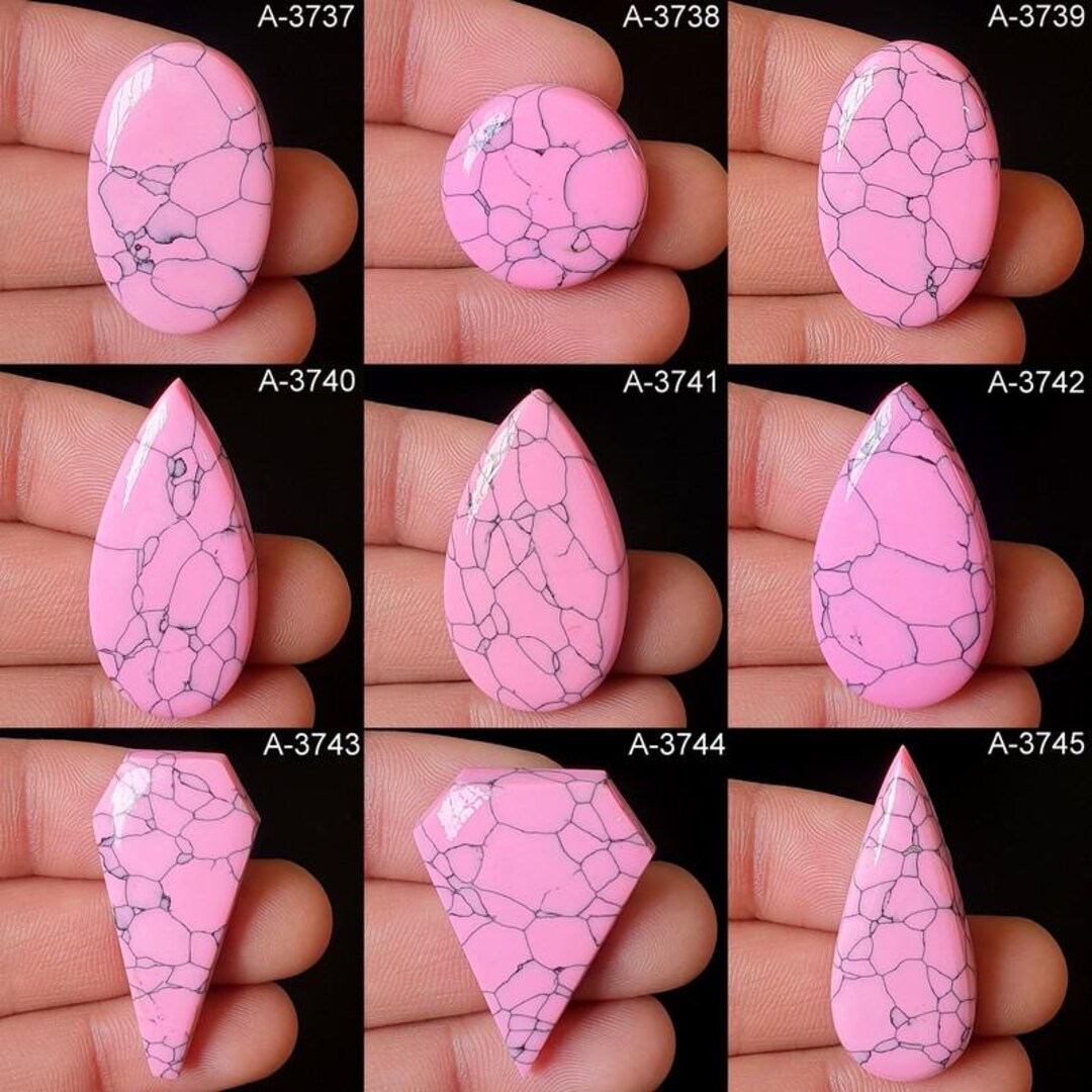 Pink Turquoise Cabochon – Flat Back Gemstone for Jewelry Making - Etsy