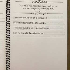 Westminster Shorter Catechism Copywork, Homeschool Workbook, Christian ...