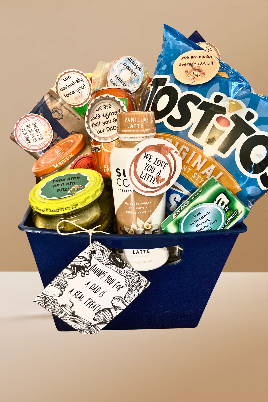 Father's Day Gift Basket Labels, Father's Day Gift, Dad Gift, Food ...