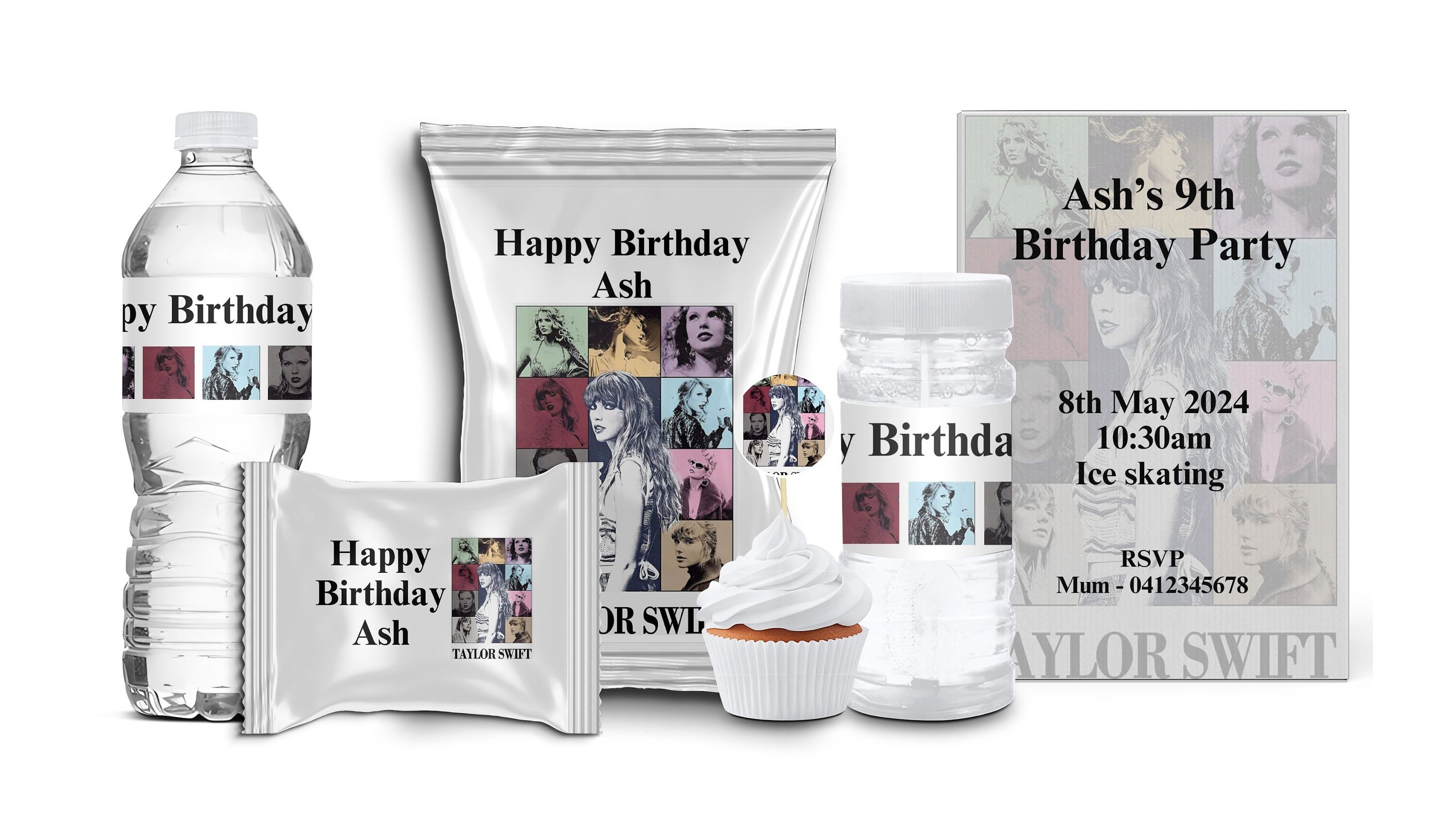 Taylor Swift Party Favours Birthday Party Happy Birthday Editable 15 ...