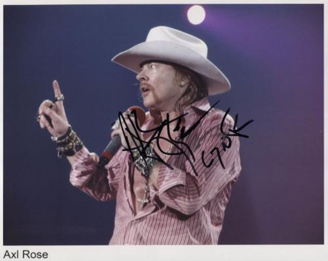 Axl Rose Guns 'N Roses SIGNED 8" X 10" Photo + Certificate of ...