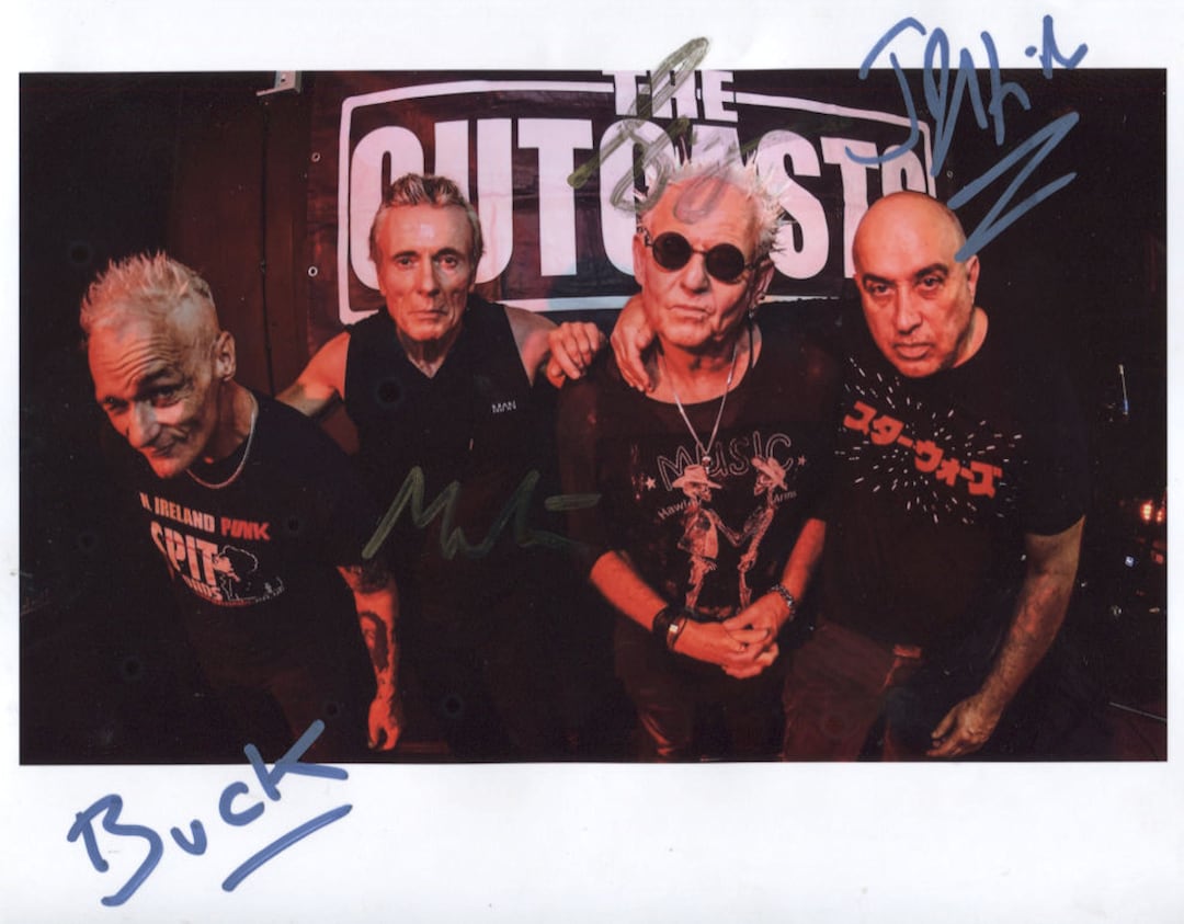 The Outcasts (U.K. Punk Band) Fully SIGNED 8" X 10" Photo + Certificate of Authentication 100% ...
