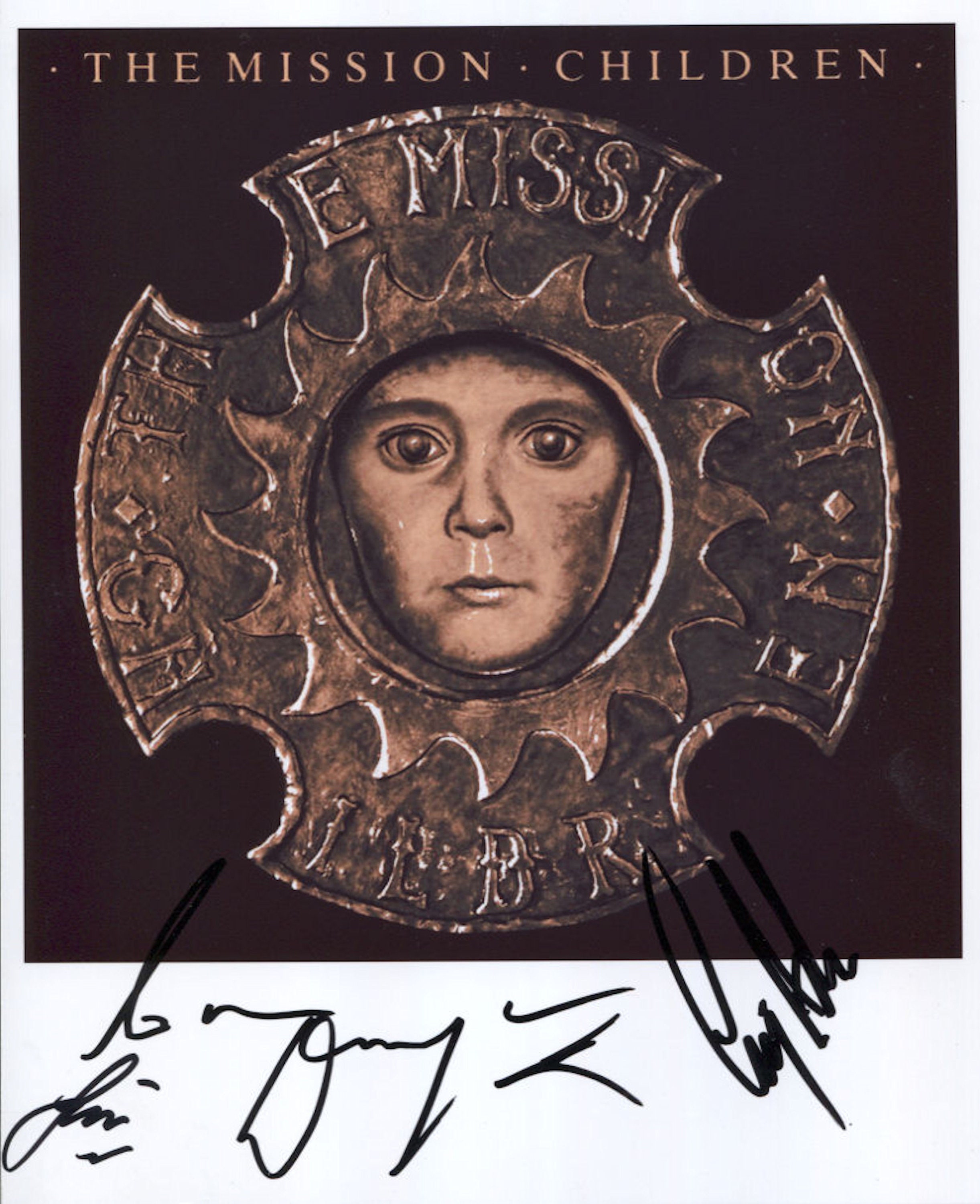 The Mission (band) Wayne Hussey Craig Adams Simon Hinkler SIGNED 8" X ...