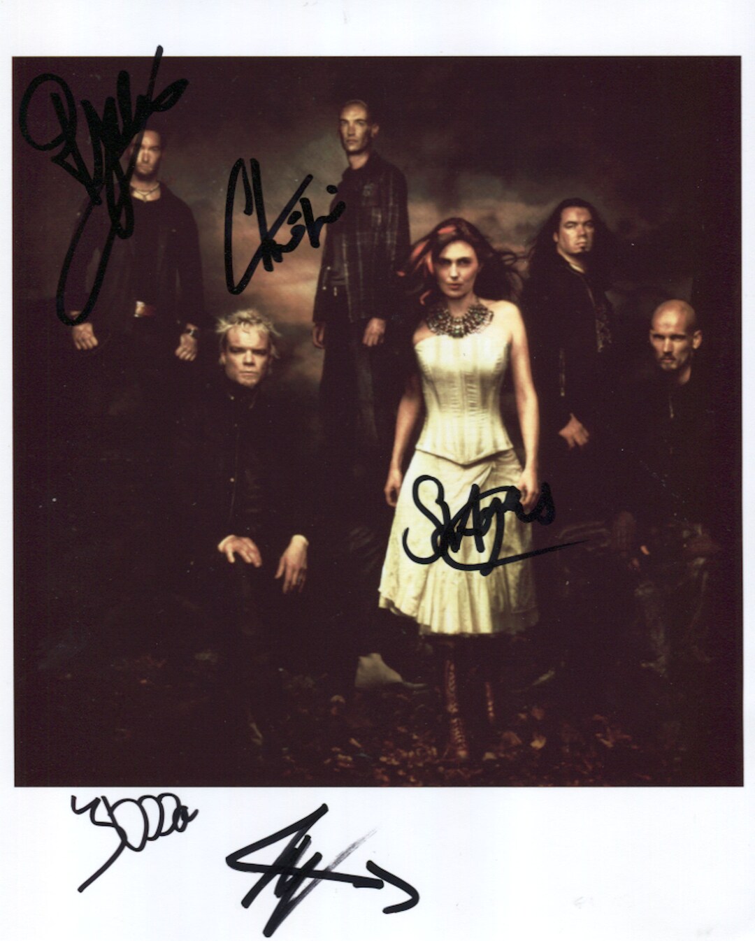 Within Temptation band FULLY SIGNED 8 X 10 Photo Certificate of ...