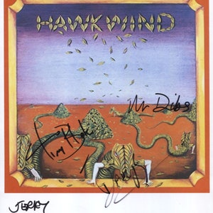 Hawkwind (band) Dave Brock + 3 Others SIGNED 8" X 10" Photo ...