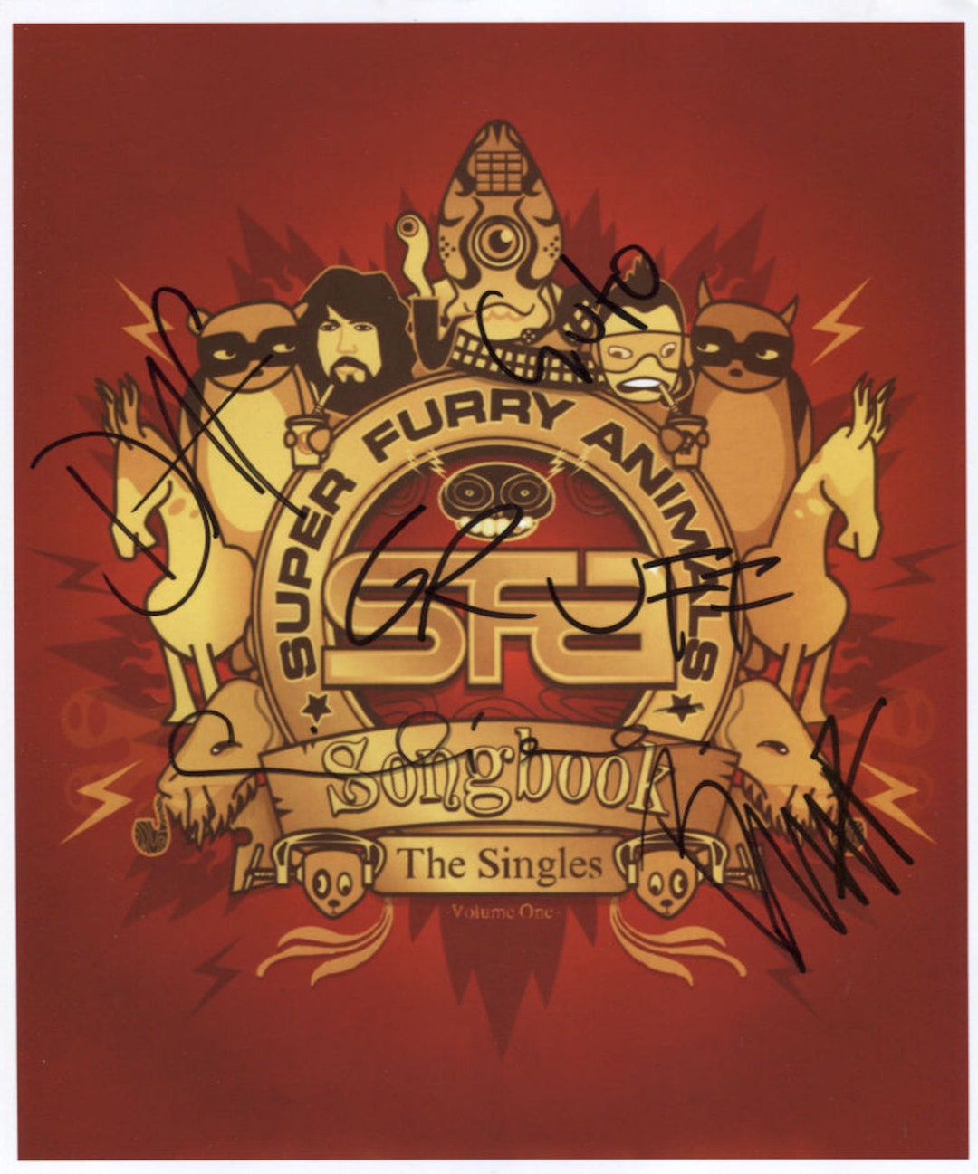 Super Furry Animals (band) Fully Signed 8" X 10" Photo + Certificate of ...