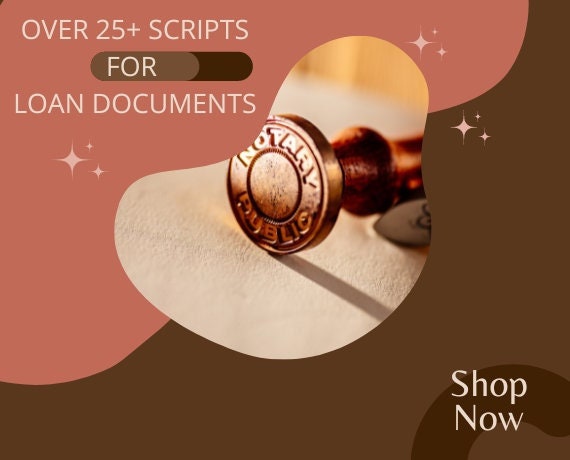 Script for Notary Loan Signing Agents Document Cheat Sheet - Etsy