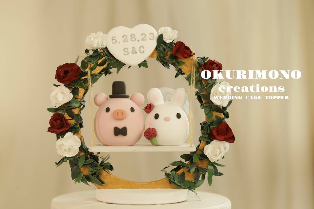Bunny and Piggy Cake Topper,rabbit and Pig Cake Topper,bunny and Piglet ...