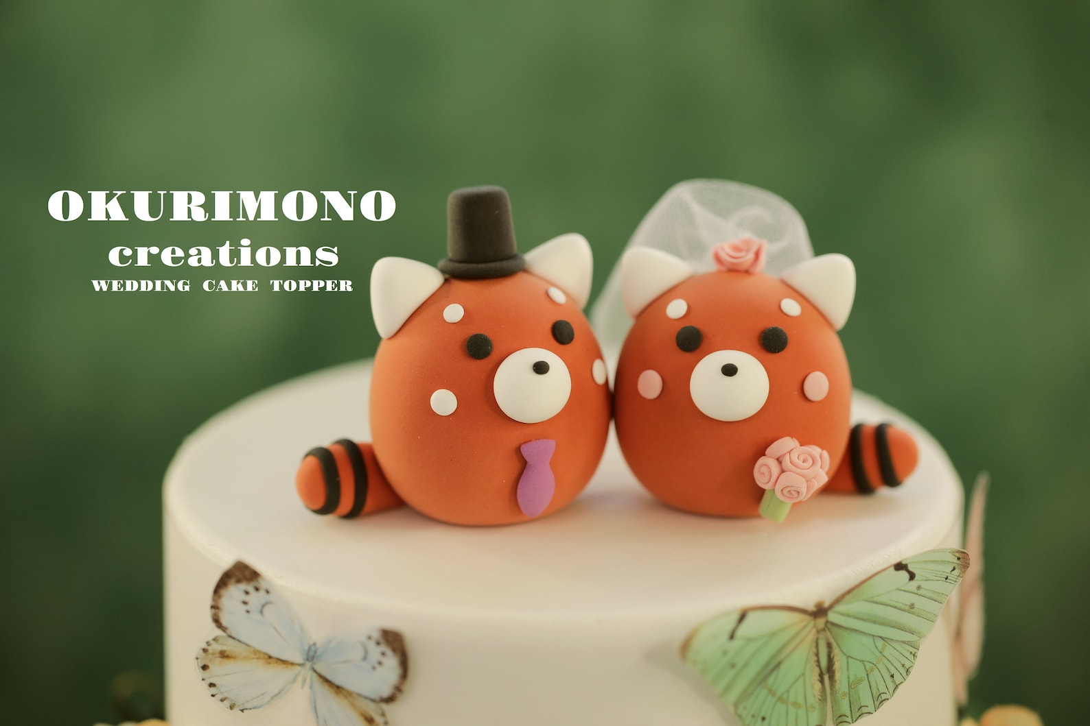 Red Panda Wedding Cake Topper,handmade Couple Cake Topper,custom ...