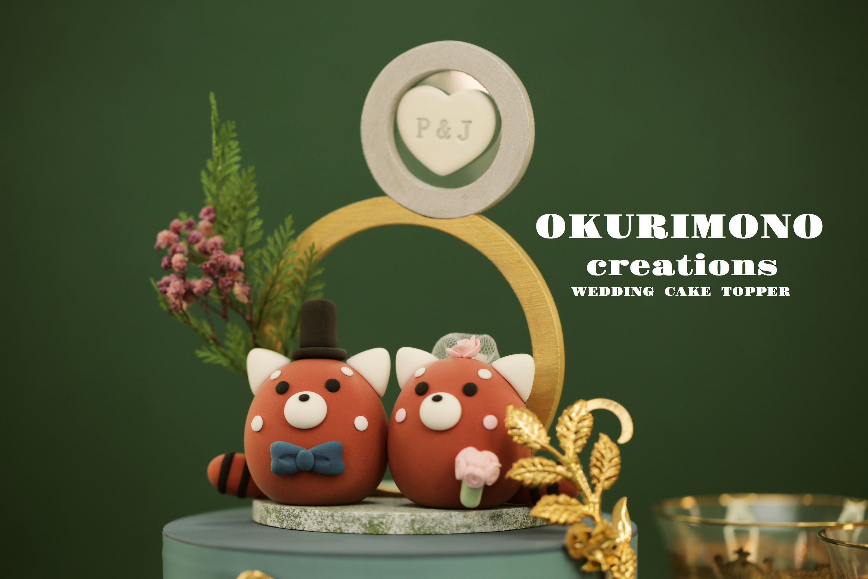 Red Panda Wedding Cake Topper,handmade Couple Cake Topper,custom ...