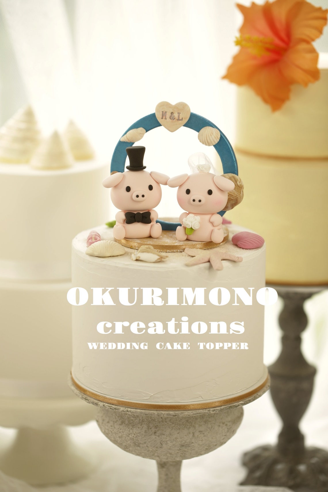 Pig Wedding Cake Topperpiggy Cake Topperhandmade Couple Cake | Etsy