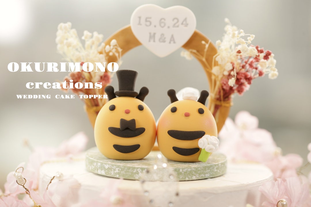 Kissing Bee Wedding Cake Topper,handmade Bees Cake Topper,custom ...