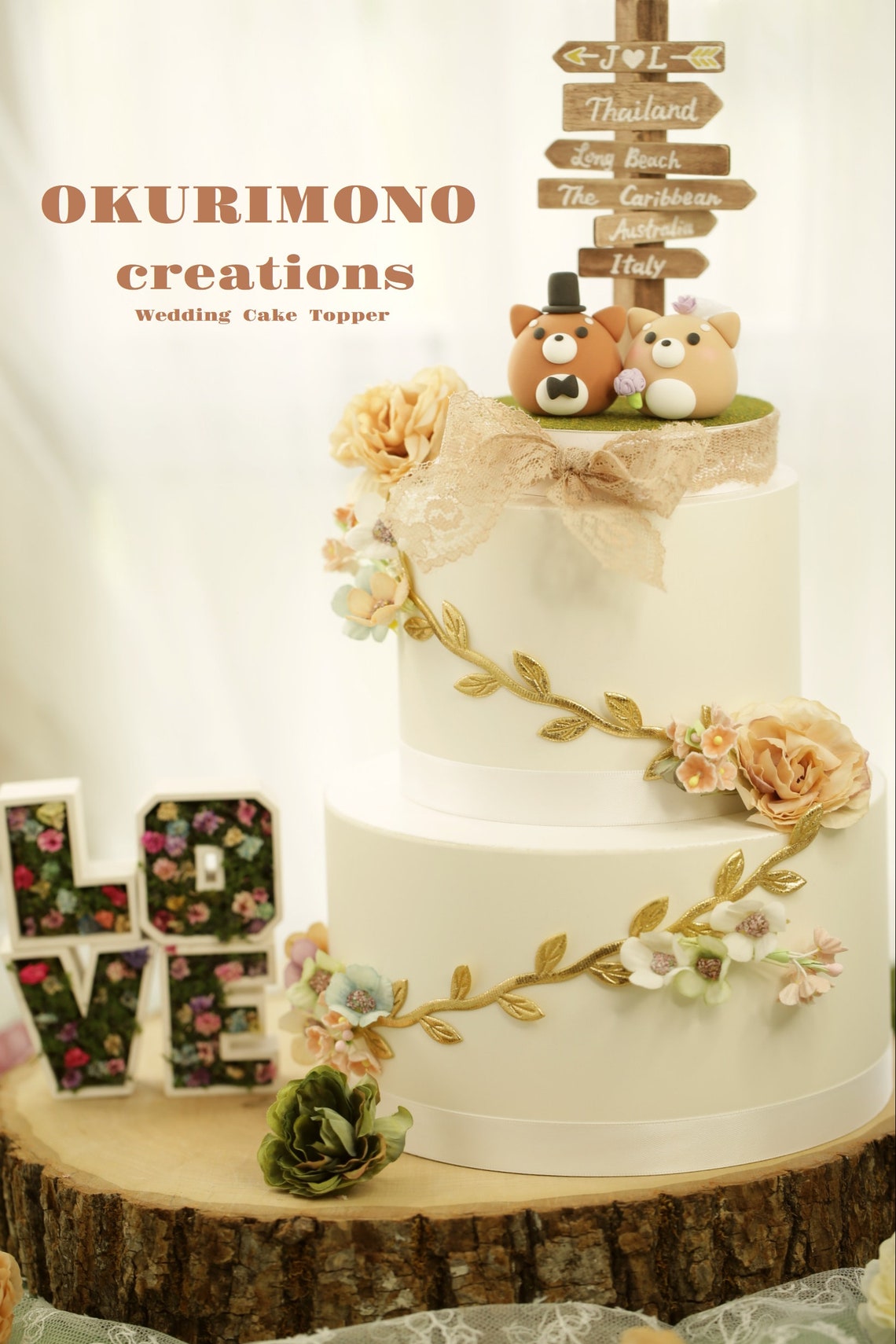 Shiba Inu Wedding Cake Topper,pet Cake Topper,couple Cake Topper,custom ...