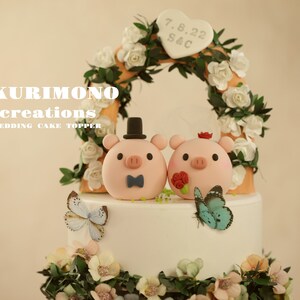 Pig Wedding Cake Topper,piggy Cake Topper,handmade Couple Cake Topper ...
