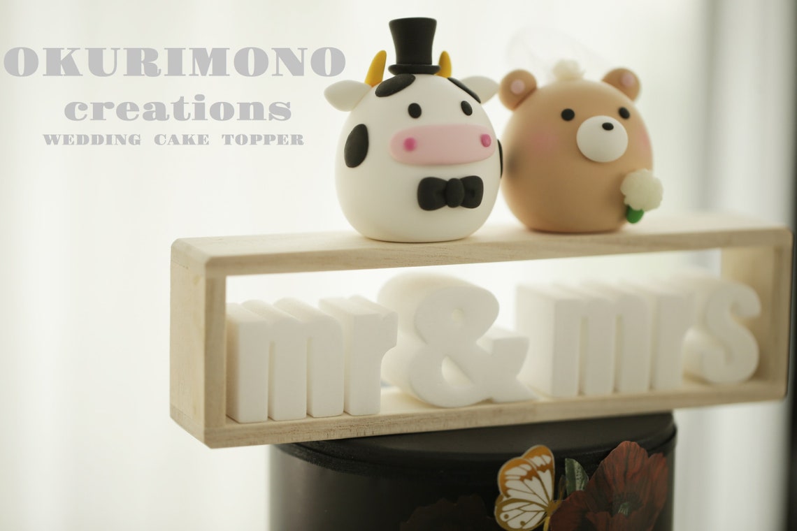 Bear and Cow Wedding Cake Topper,bear and Ox Cake Topper,teddy Bear ...