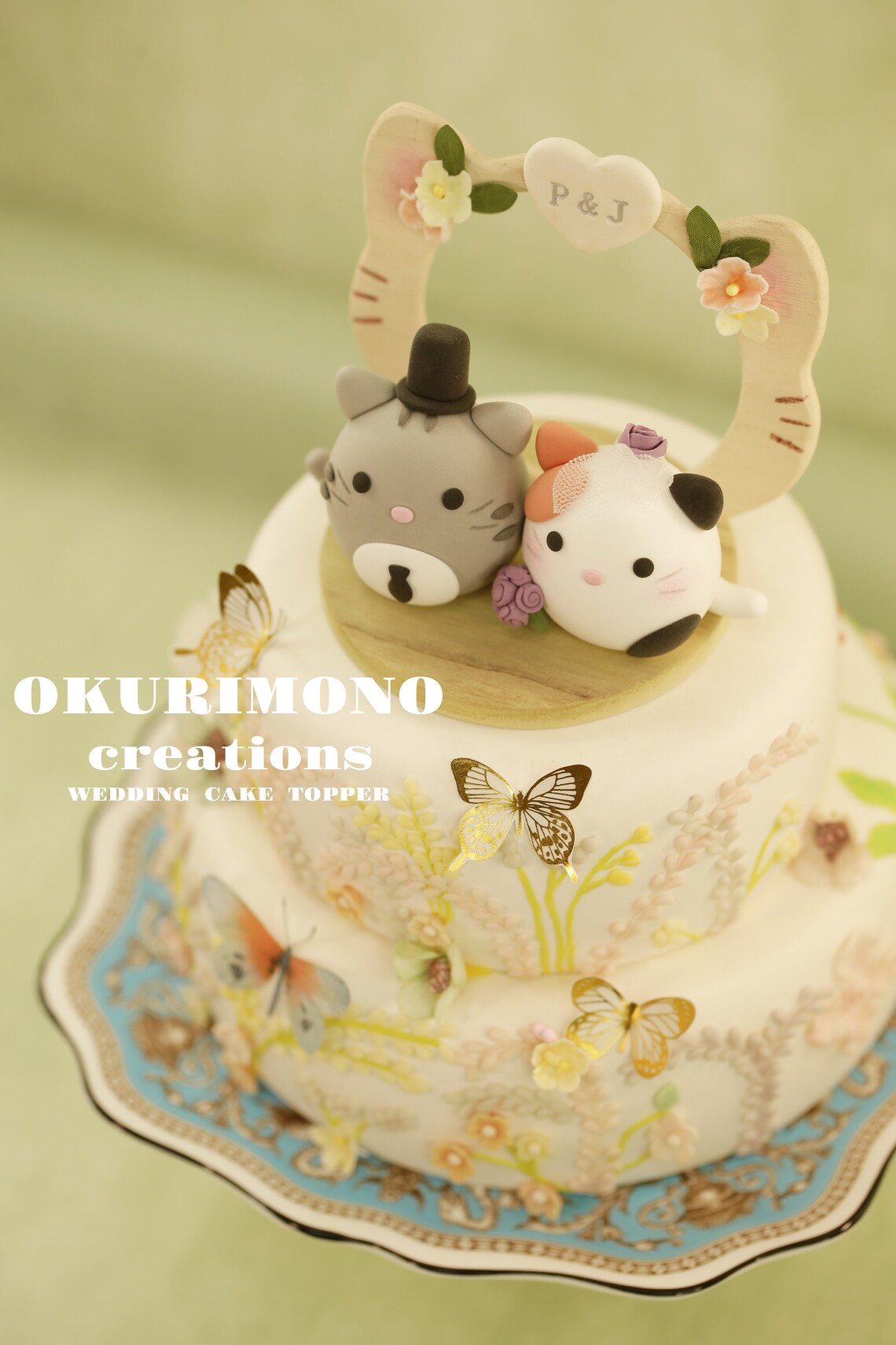 Kitty Cake Topper,calico Cat and Tabby Cat Cake Topper,couple Cake ...