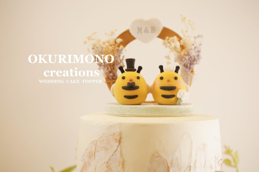 Kissing Bee Wedding Cake Topper,handmade Bees Cake Topper,custom ...