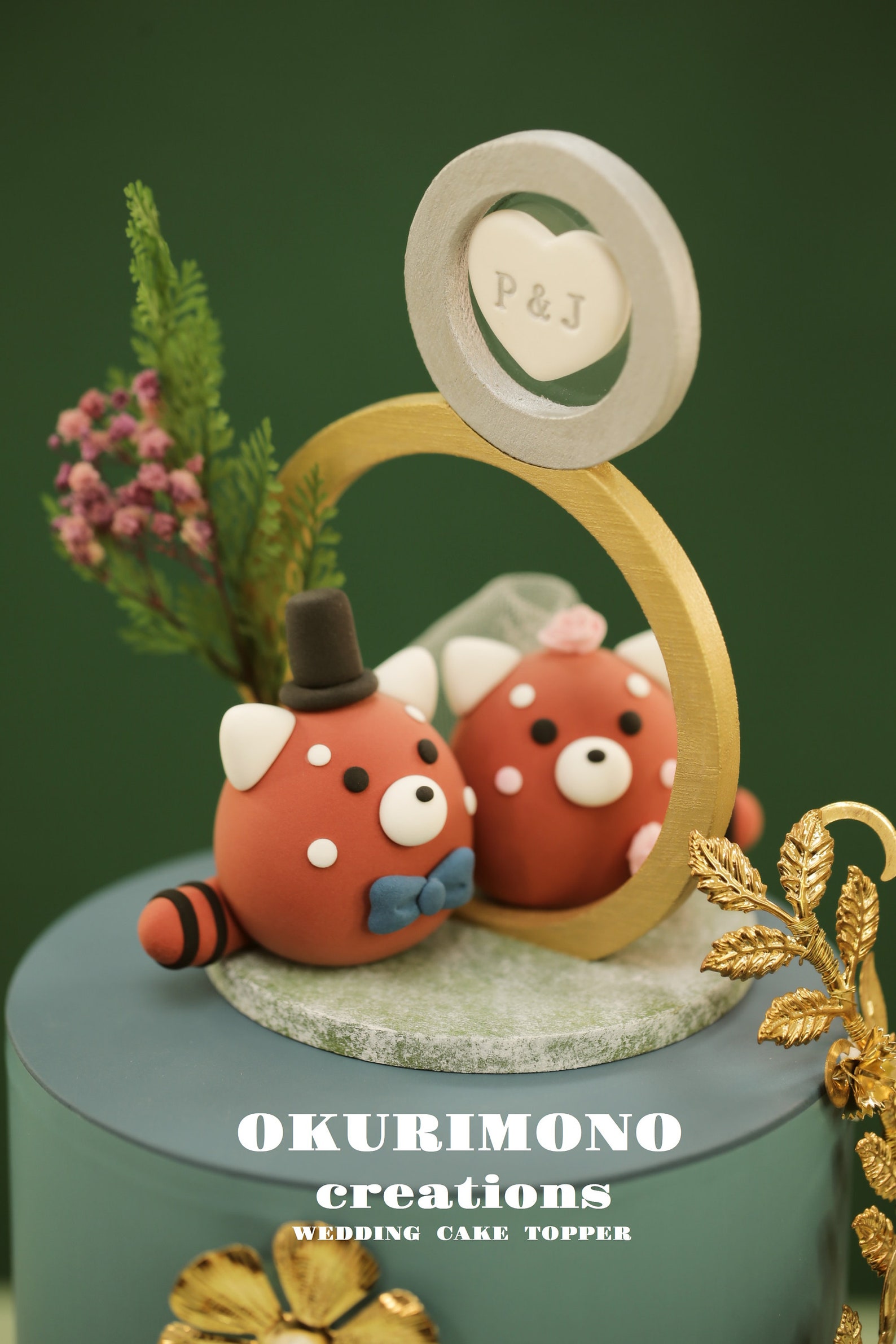 Red Panda Wedding Cake Topper,handmade Couple Cake Topper,custom ...