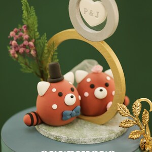Red Panda Wedding Cake Topper,handmade Couple Cake Topper,custom ...