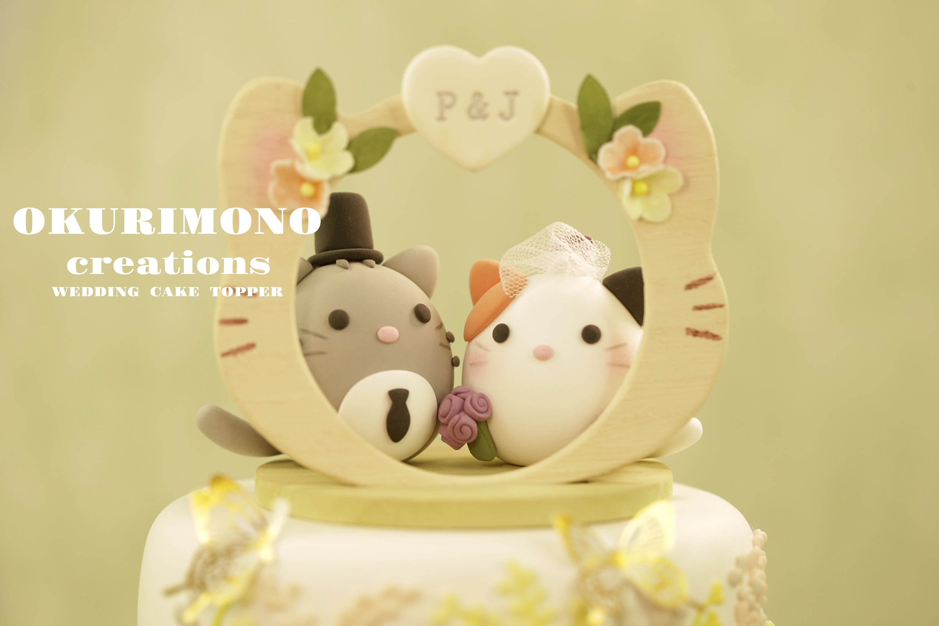 Kitty Cake Topper,calico Cat and Tabby Cat Cake Topper,couple Cake ...