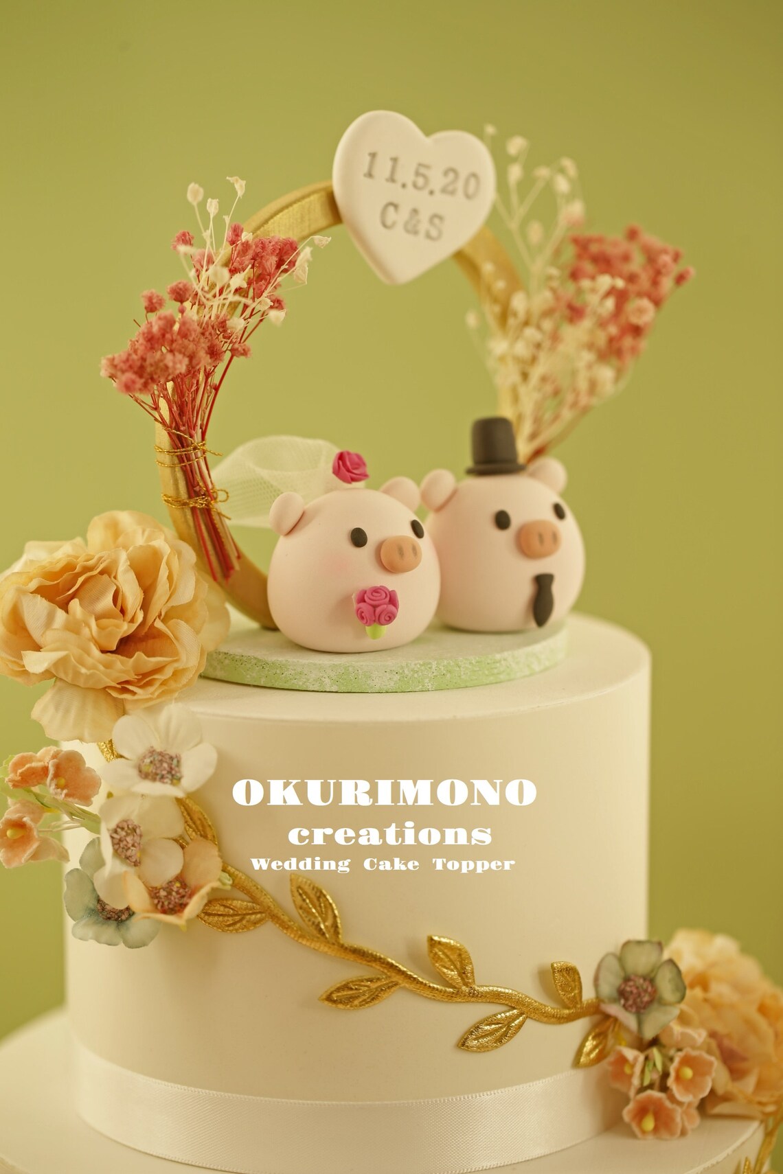 Pig Wedding Cake Topperpiggy Cake Topperhandmade Couple Cake | Etsy