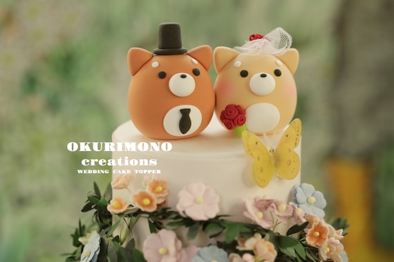 Shiba Inu Wedding Cake Topperpet Cake Toppercouple Cake - Etsy