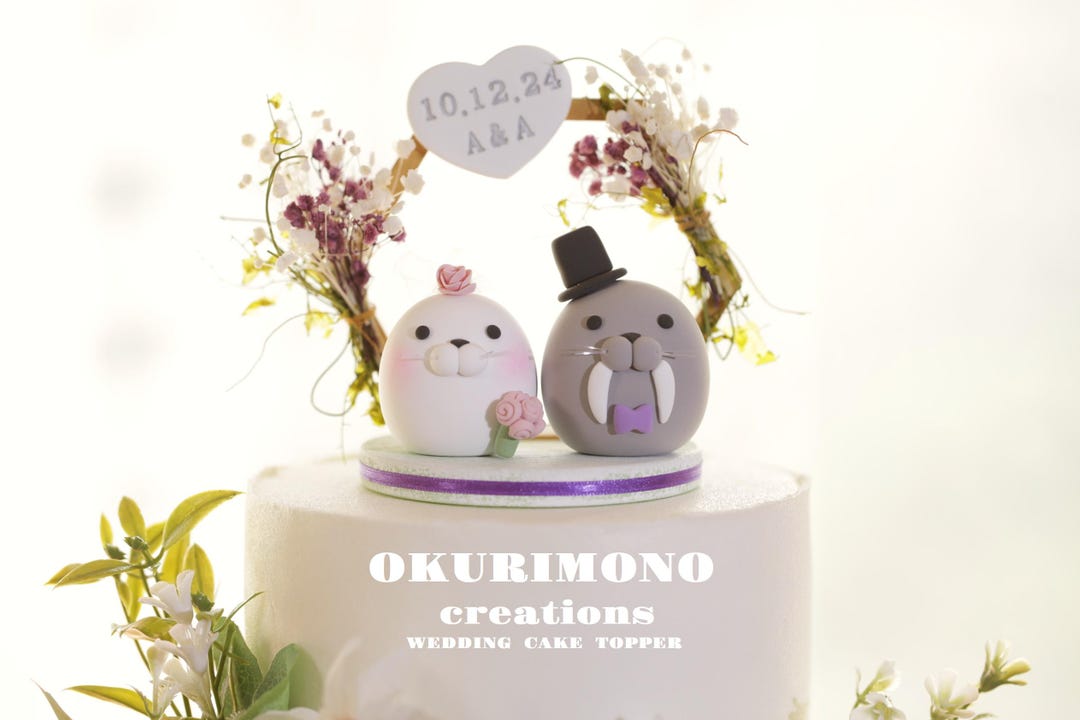 Seal and Walrus Wedding Cake Topper,seal Couple Cake Topper,walrus ...