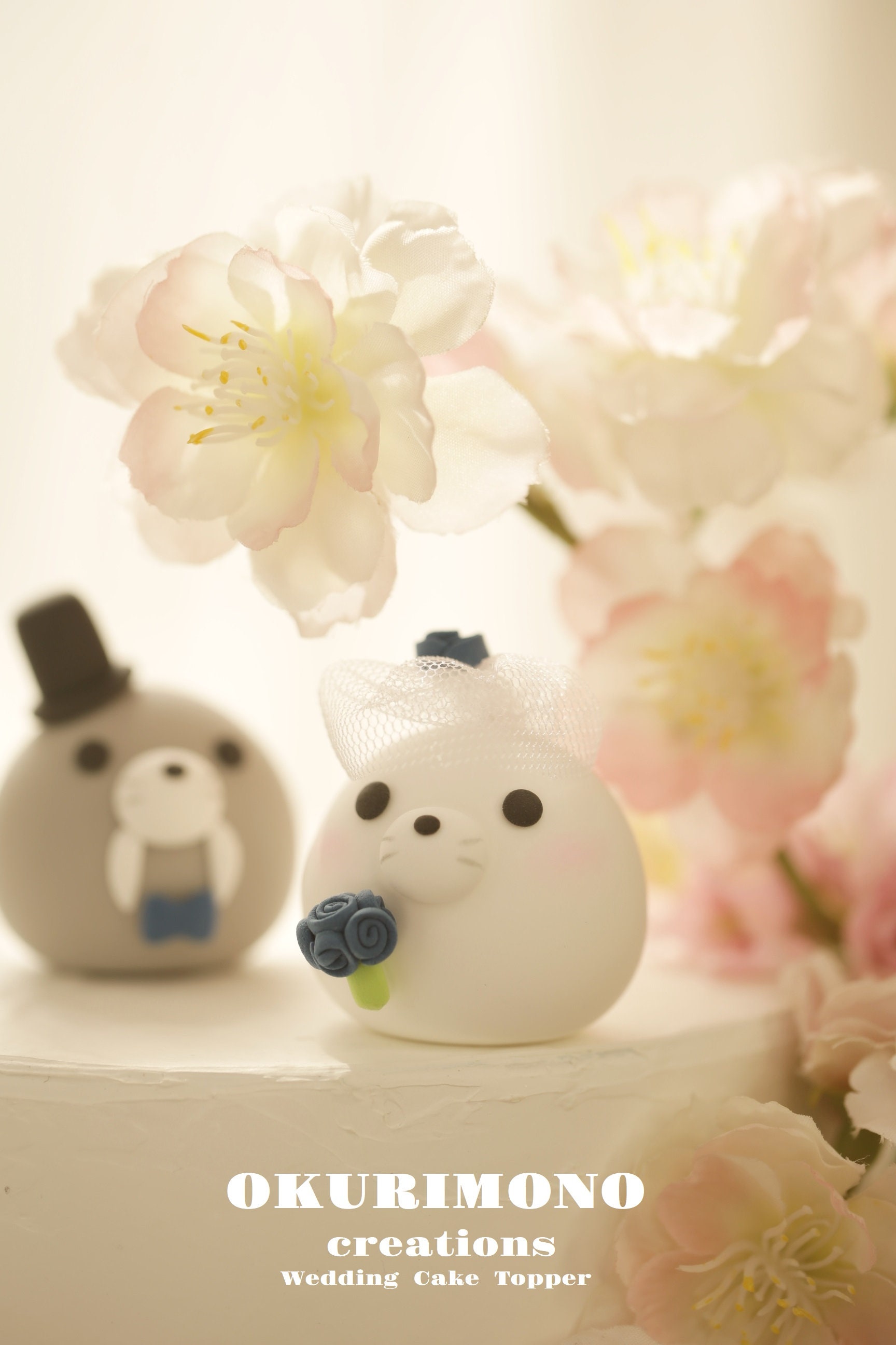 Seal and Walrus Wedding Cake Topper,handmade Couple Cake Topper,custom ...