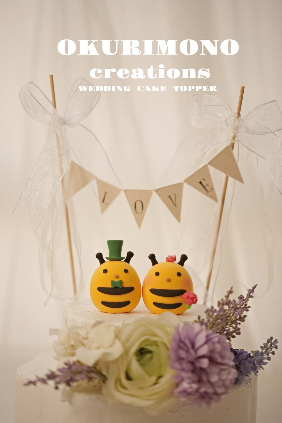 Kissing Bee Wedding Cake Topper,handmade Bees Cake Topper,custom ...