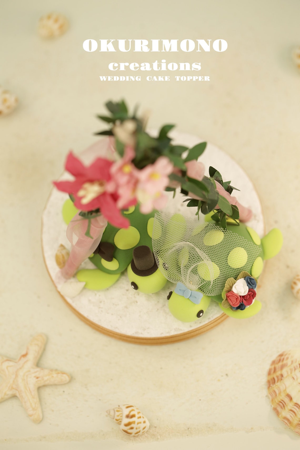 Turtle Wedding Cake Topperturtles Couple Cake Toppercustom - Etsy