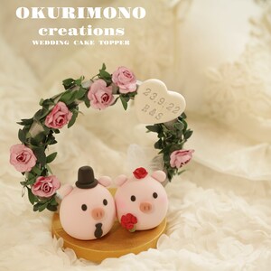 Pig Wedding Cake Topper,piggy Cake Topper,handmade Couple Cake Topper ...