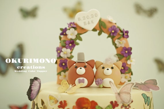 Shiba Inu Wedding Cake Topperpet Cake Toppercouple Cake - Etsy