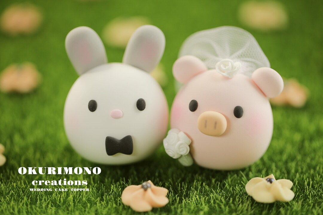Bunny and Piggy Cake Topper,rabbit and Pig Cake Topper,bunny and Piglet ...