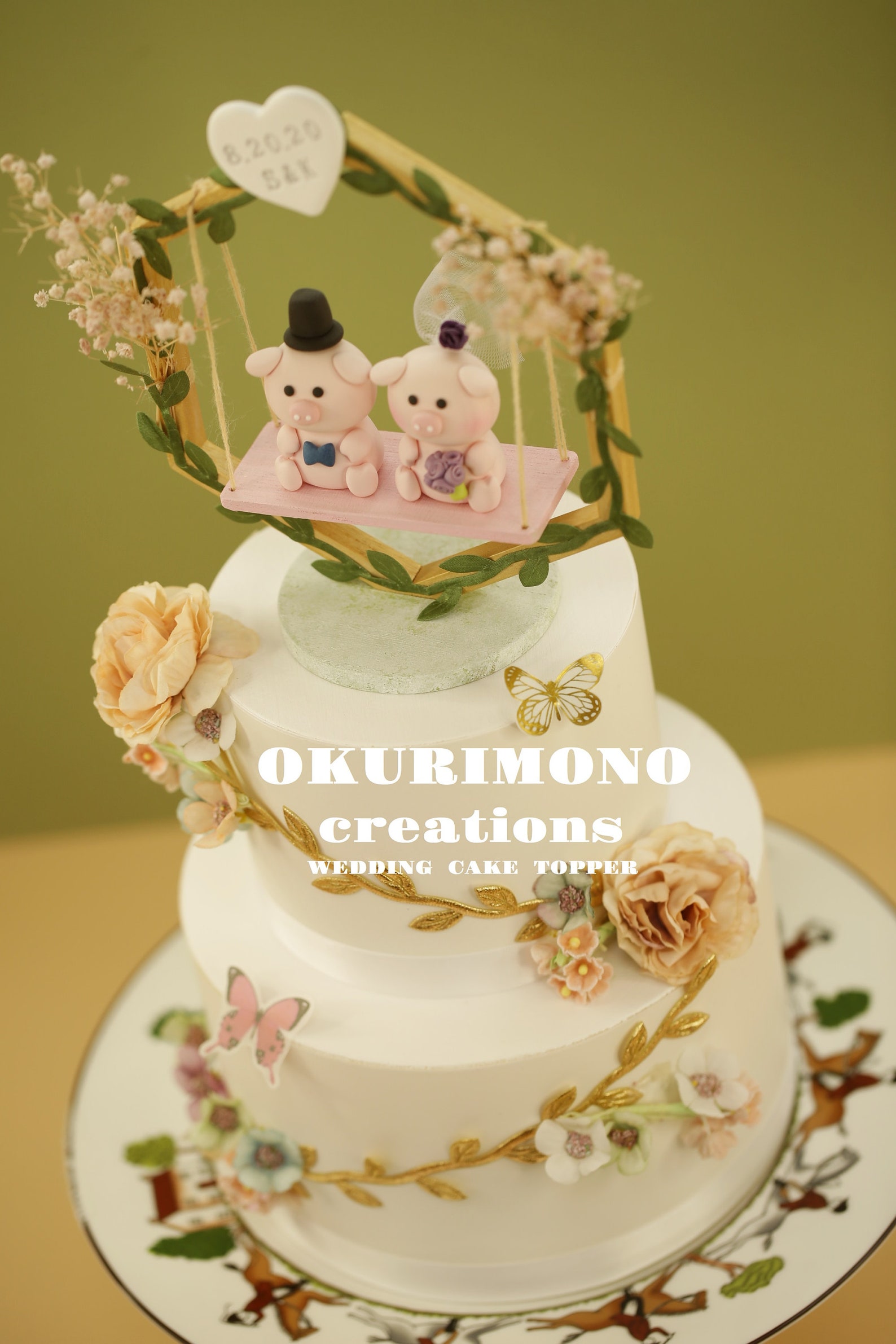 Pig Wedding Cake Topperpiggy Cake Topperhandmade Couple Cake - Etsy