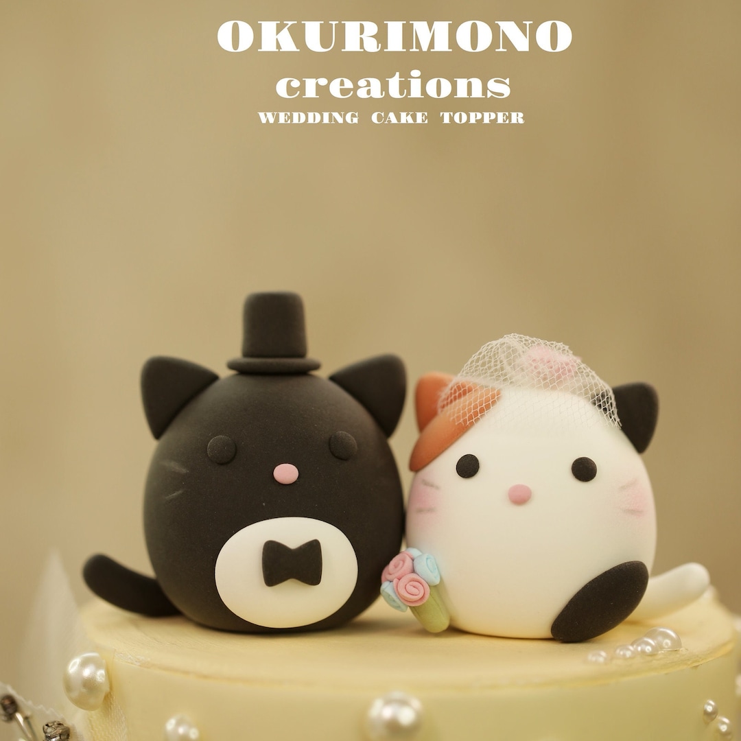 Kitty Cake Topper,calico Cat and Tabby Cat Cake Topper,couple Cake ...