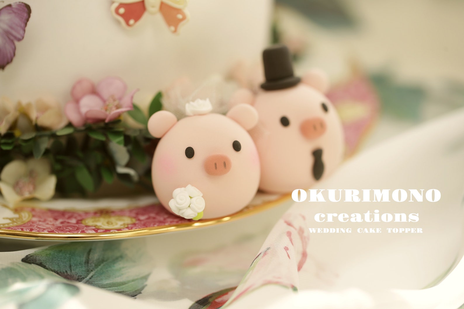 Pig Wedding Cake Topperpiggy Cake Topperhandmade Couple Cake - Etsy