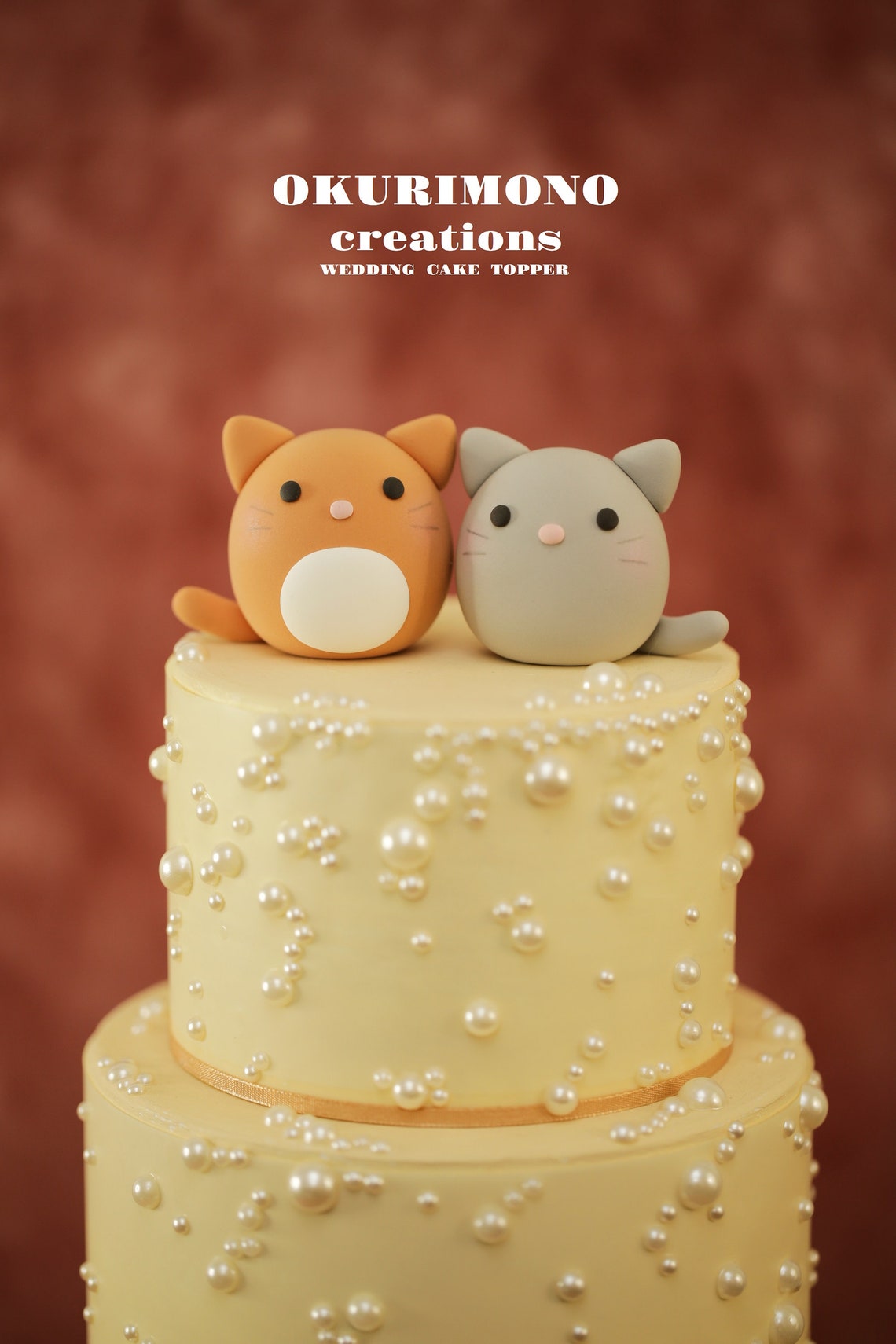 Kitty Wedding Cake Topper,tabby Cat Cake Topper,couple Cake Topper ...