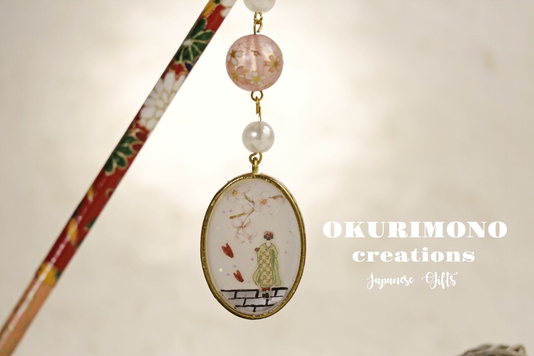 Japanese Hair Stick,kanzashi Geisha Hair Piece,orient Hair Jewelry ...