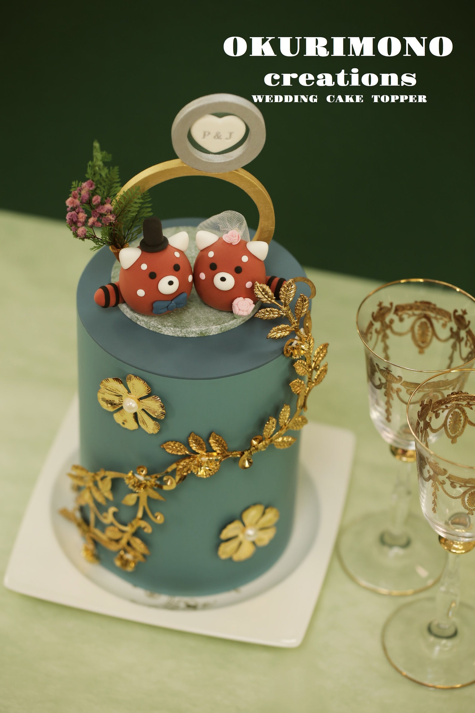 Red Panda Wedding Cake Topper,handmade Couple Cake Topper,custom ...