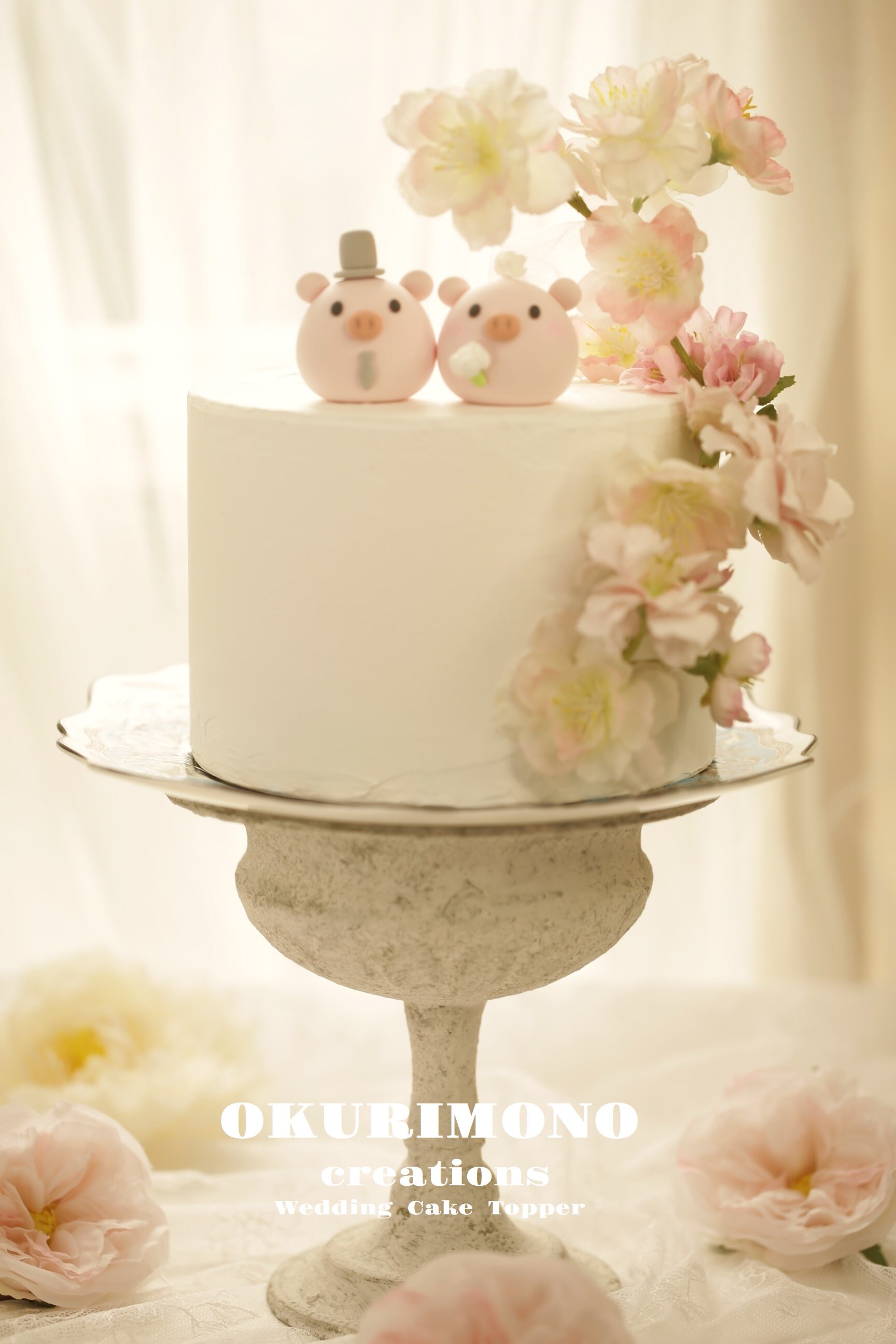 Pig Wedding Cake Topperpiggy Cake Topperhandmade Couple Cake - Etsy