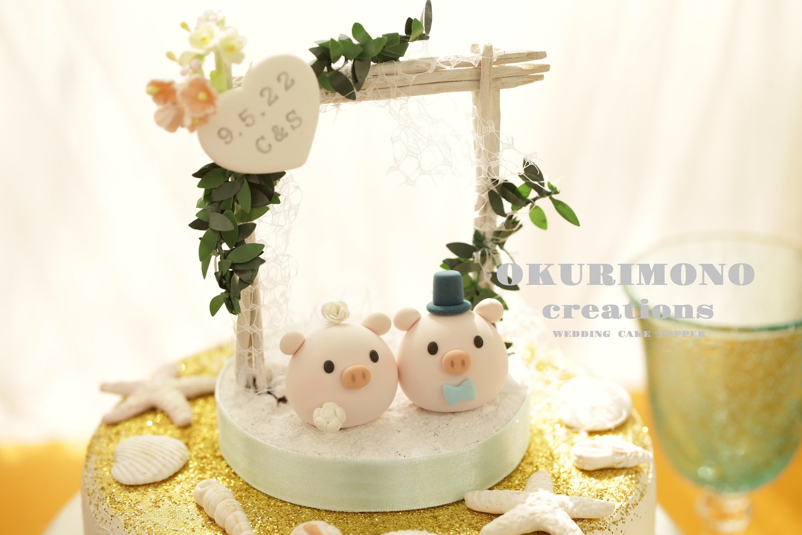 Pig Wedding Cake Topperpiggy Cake Topperhandmade Couple Cake - Etsy