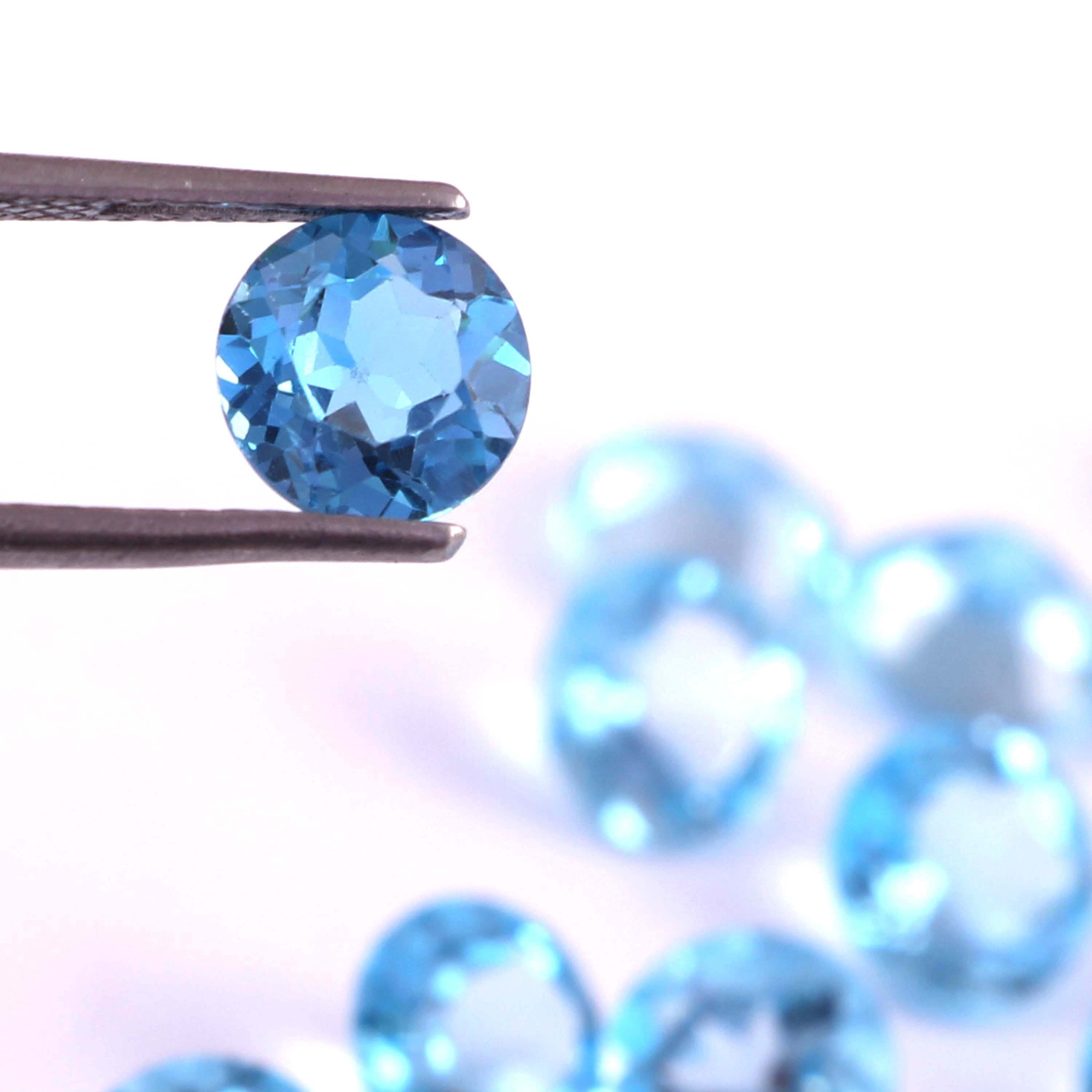 Natural Blue Topaz, Swiss Blue Topaz, Blue Topaz, Blue Topaz Round Cut ...