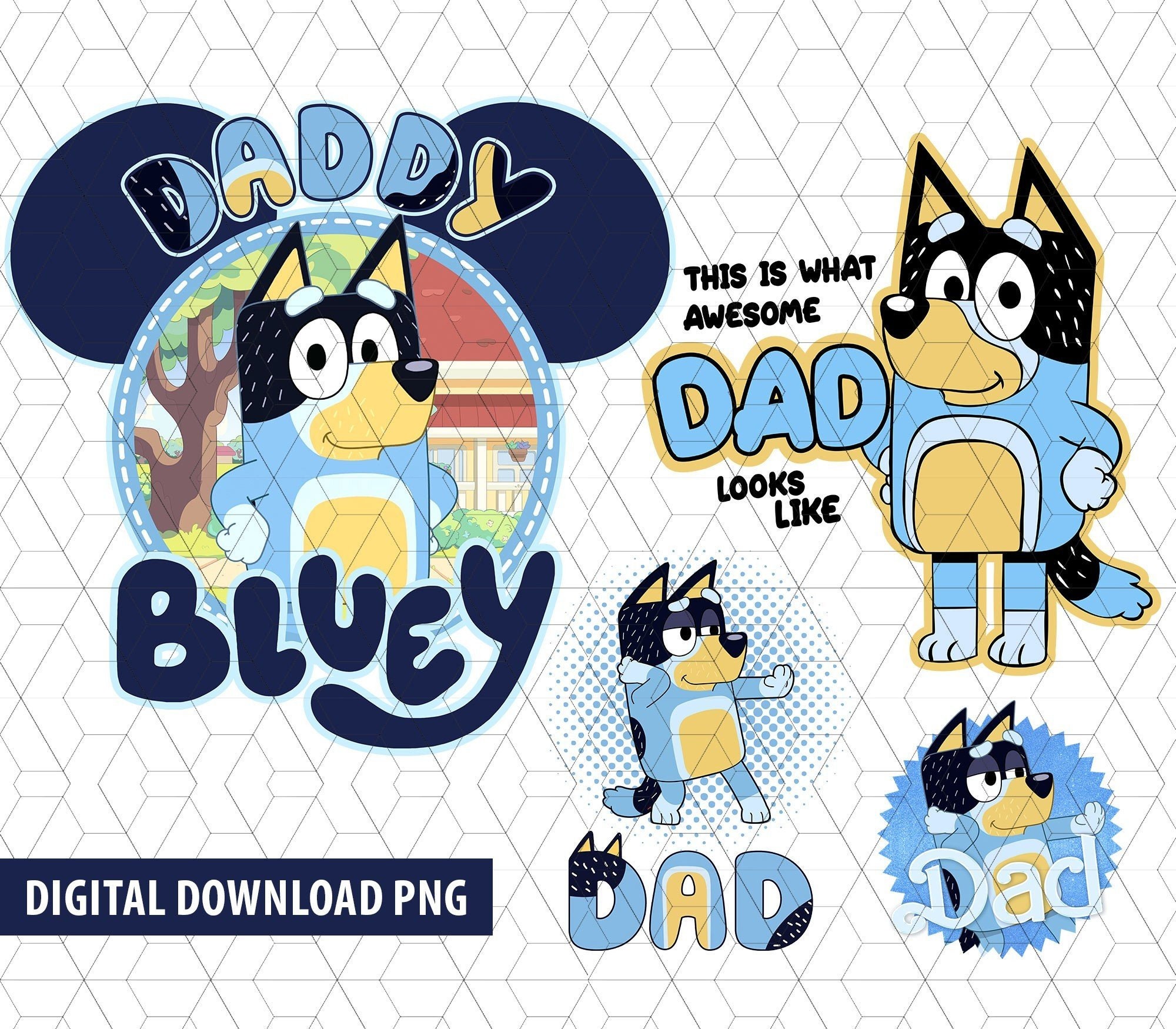 Bluey Dad Png Bluey Father's Day Png Bluey Bandit Heeler - Etsy UK