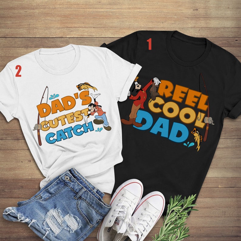 Reel Cool Dad Son Fishing Goofy and Max Goof Father's Day - Etsy