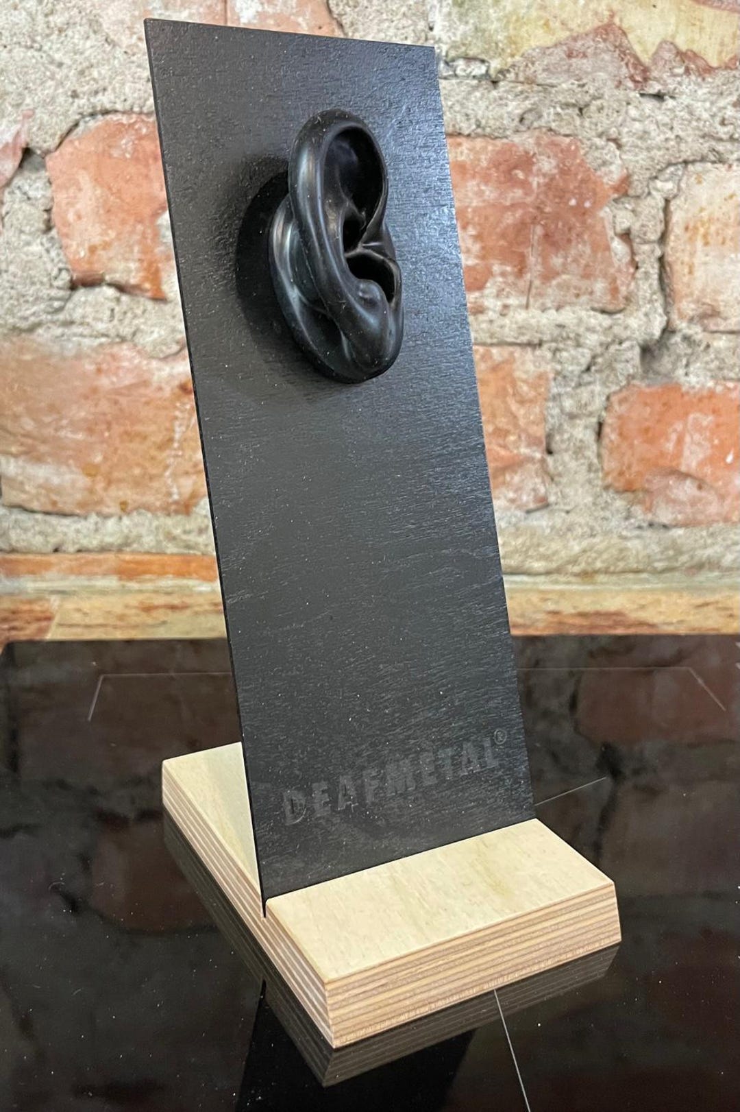 Birch Wood Ear Stand W Black Silicone Ear Earring Display - Etsy