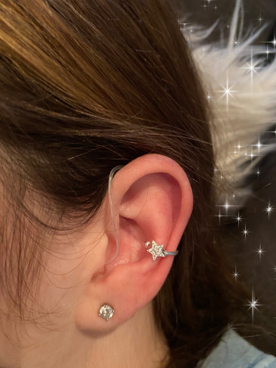 Deafmetal Star Safety Ring Hearing Aid Clip Retention Cuff -no Piercing ...