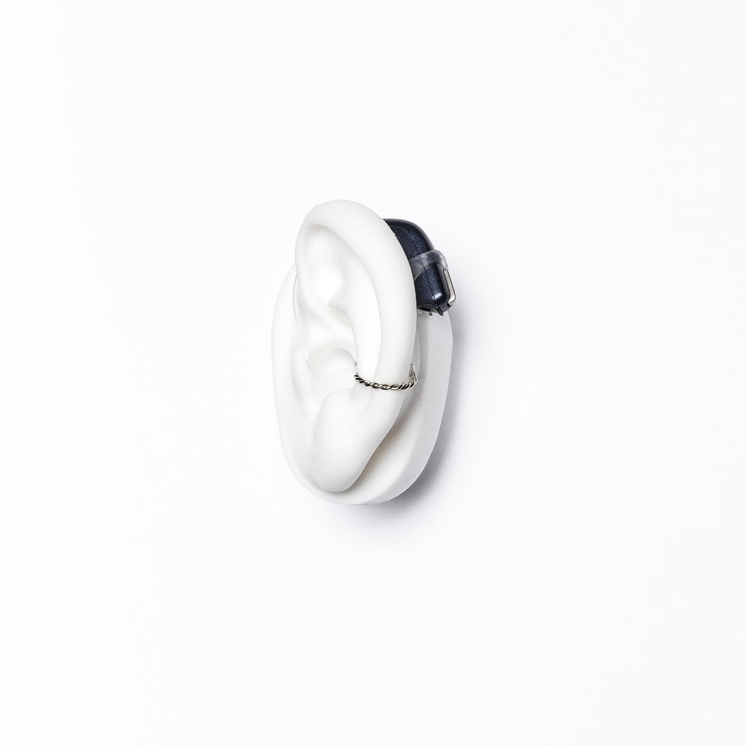 Braided Silver Hearing Aid or Cochlear Implant Safety Retention Ring No ...